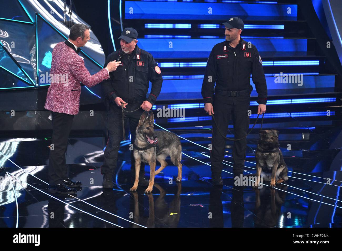 Sanremo, Italy. 09th Feb, 2024. Sanremo, 74th Italian Song Festival ...