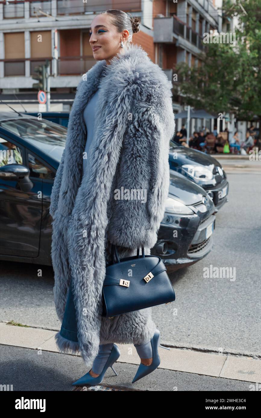 Ginevra Mavilla wears all Ferragamo, outside Salvatore Ferragamo show ...