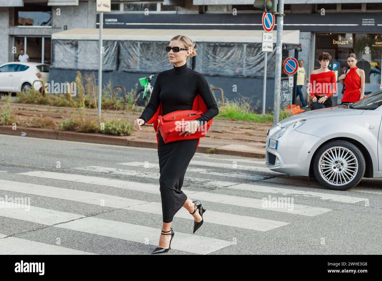 Veronica Ferraro wears all Ferragamo, outside Salvatore Ferragamo show ...