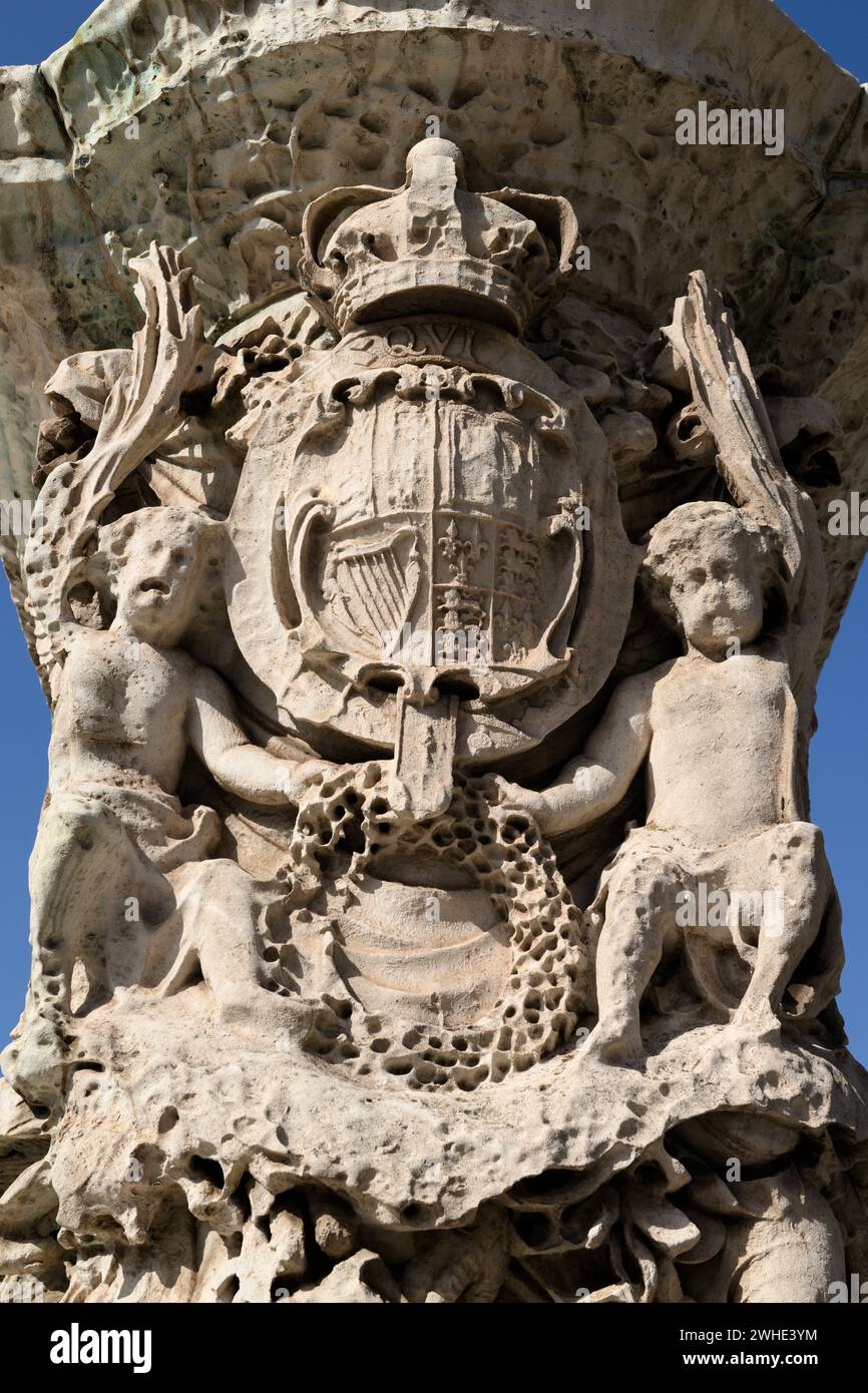 Detail of King Charles First Statue, Trafalgar Square, London, UK. 5 ...