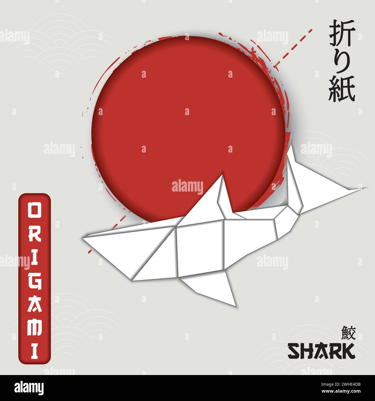 Shark animal origami paper art style Vector Stock Vector Image & Art ...