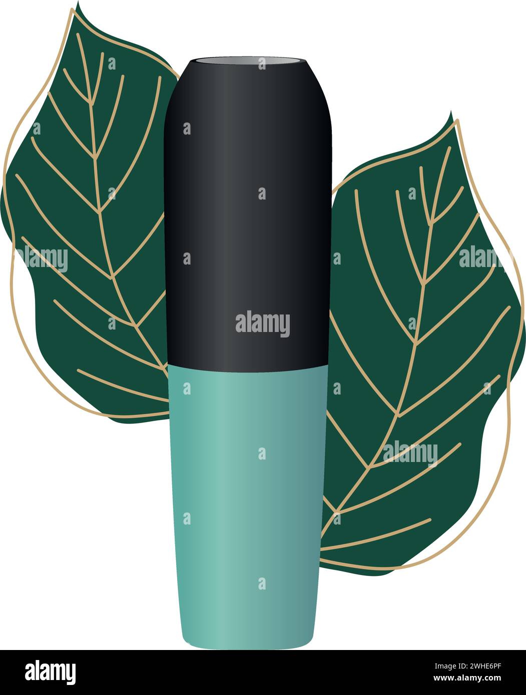 Isolated modern artisan vase surrounded by leaves Vector Stock Vector ...