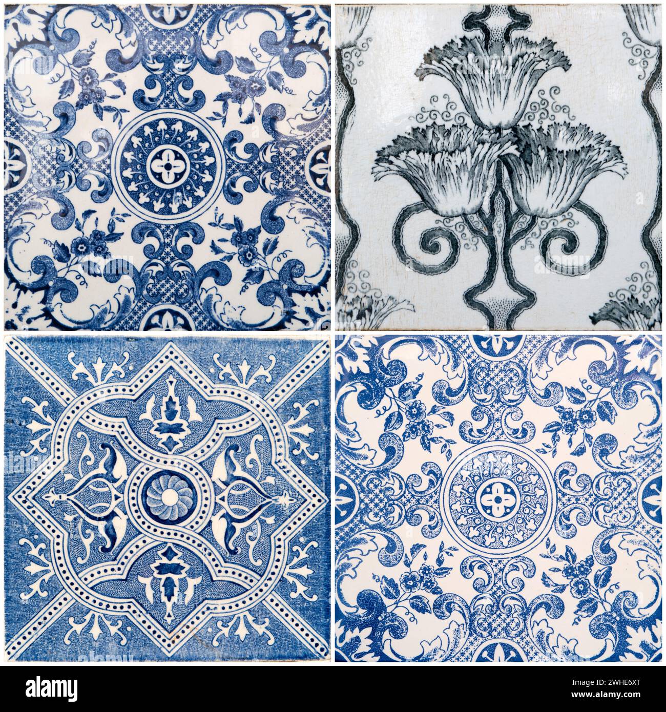 Vintage ceramic tiles Stock Photo - Alamy
