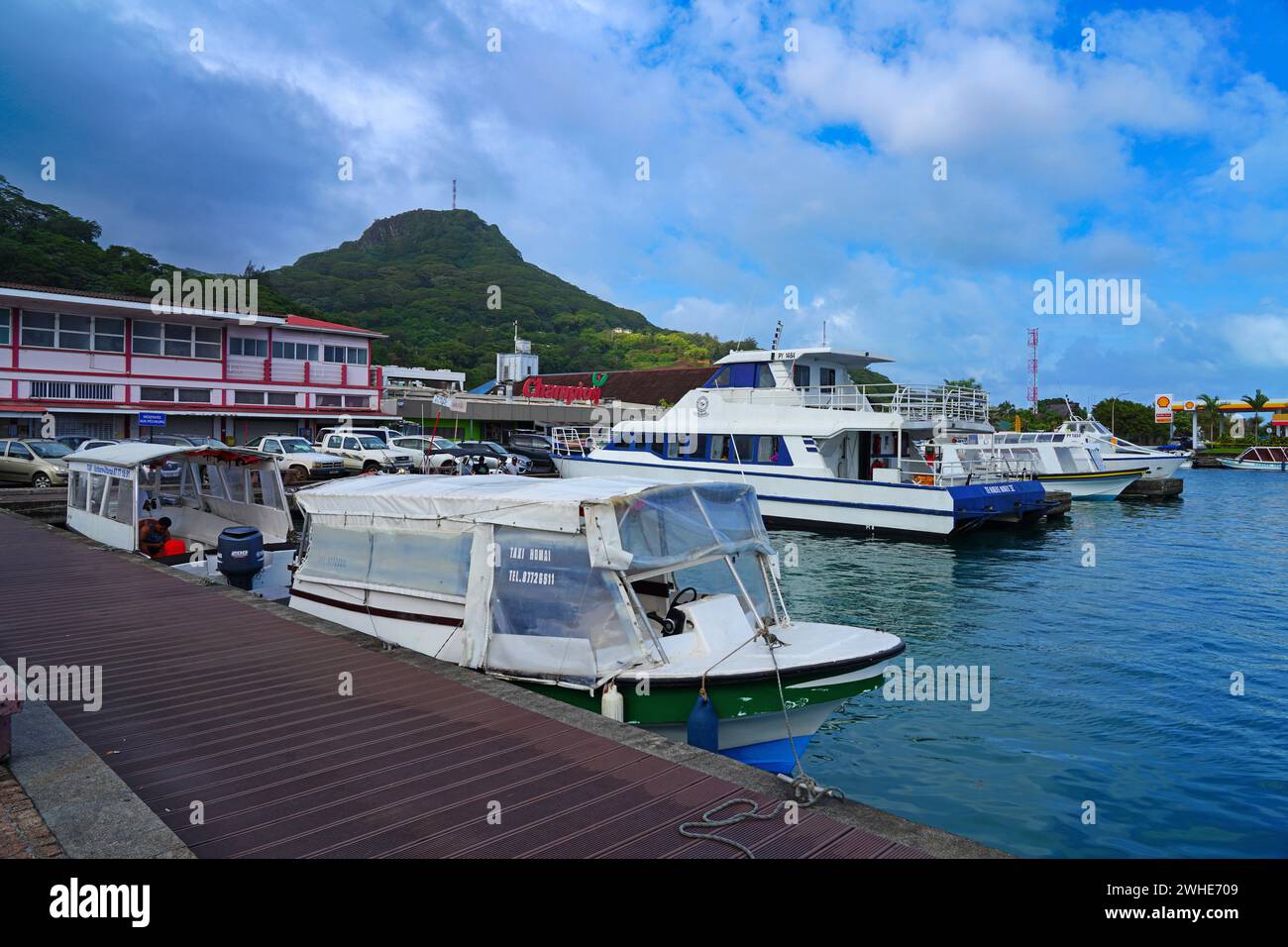 RAIATEA, FRENCH POLYNESIA – 15 DEC 2023 – View of boats in the port of ...
