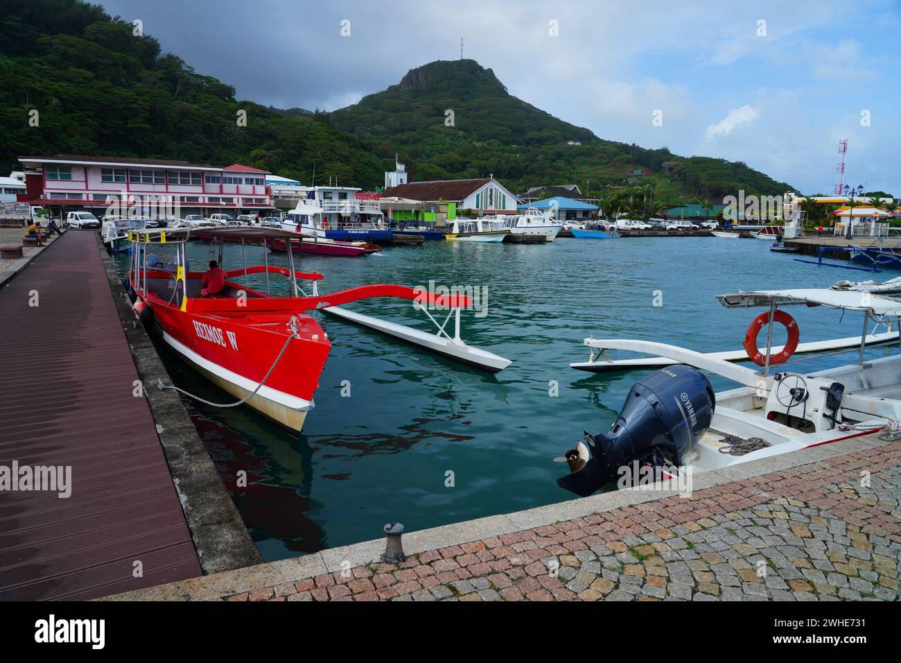 RAIATEA, FRENCH POLYNESIA – 15 DEC 2023 – View of boats in the port of ...