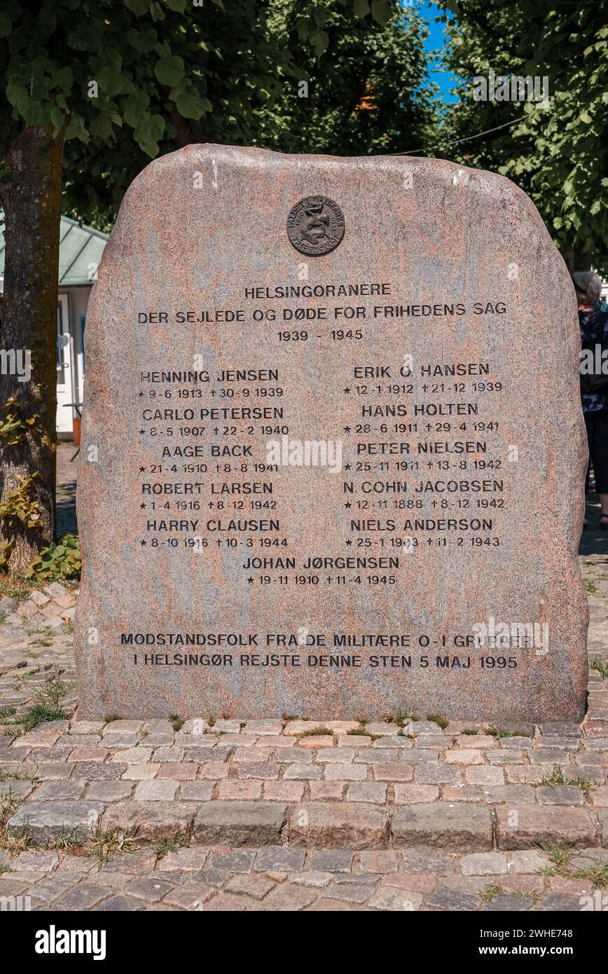 WWII Memorial Stone dedicated to Helsingor's Brave Freedom Fighters ...