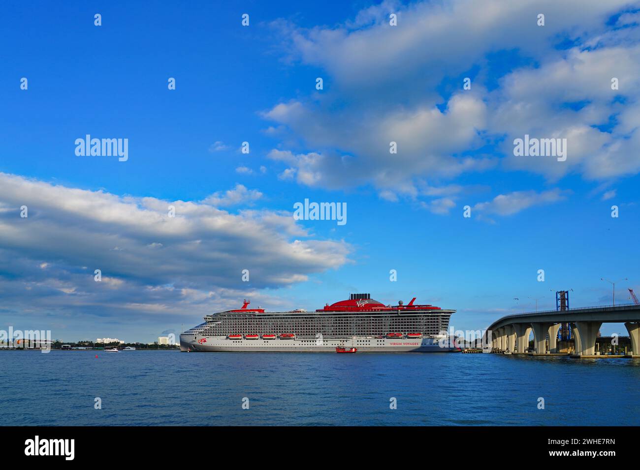 MIAMI BEACH, FL -4 FEB 2024- View of the Scarlet Lady cruise ship by ...