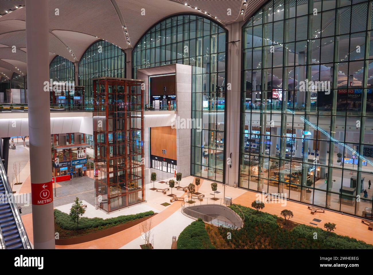 Modern Istanbul Airport Terminal Interior with Natural Light and ...