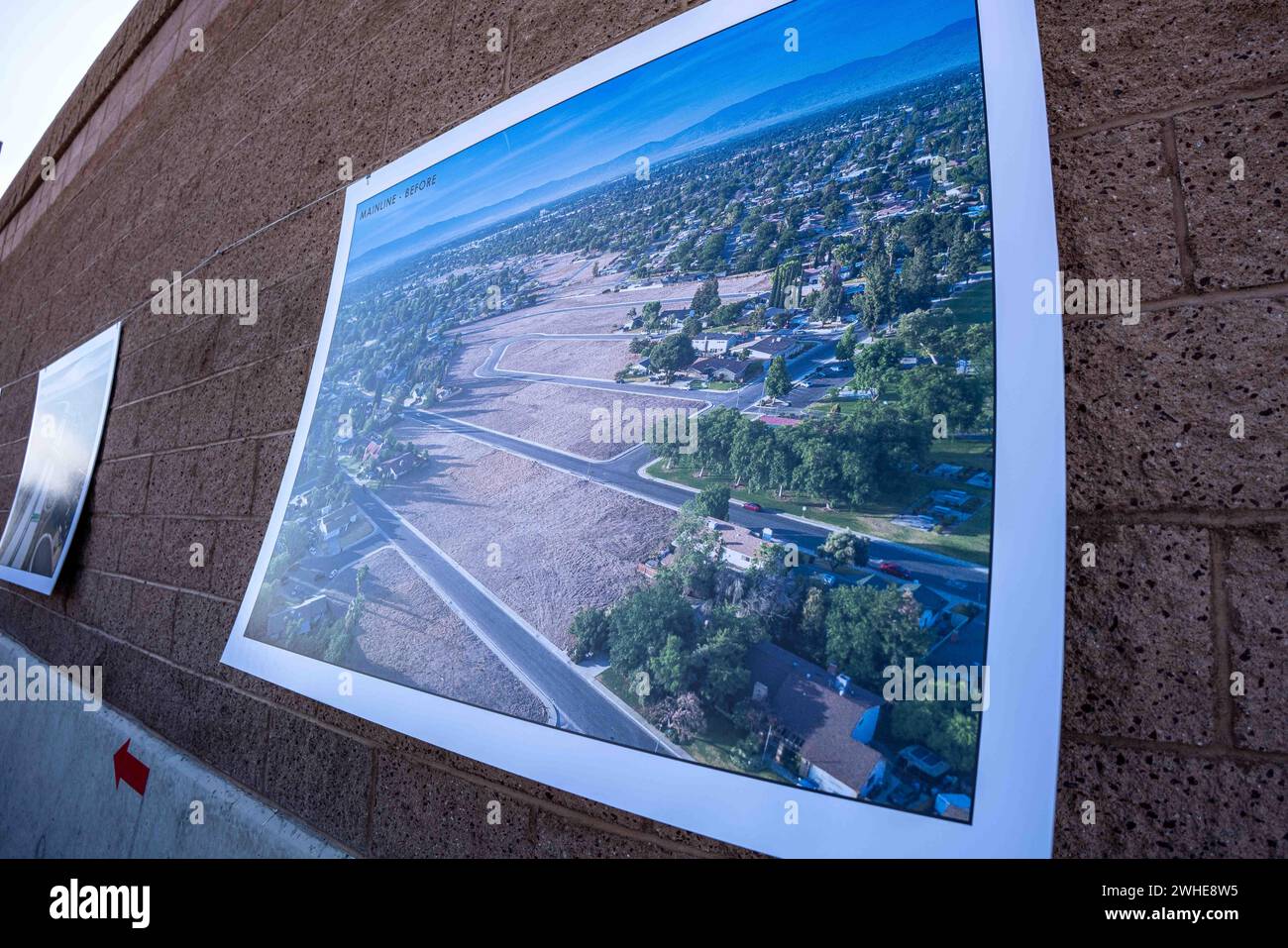 Bakersfield, California, USA. 9th Feb, 2024. Poster boards including project information for ...