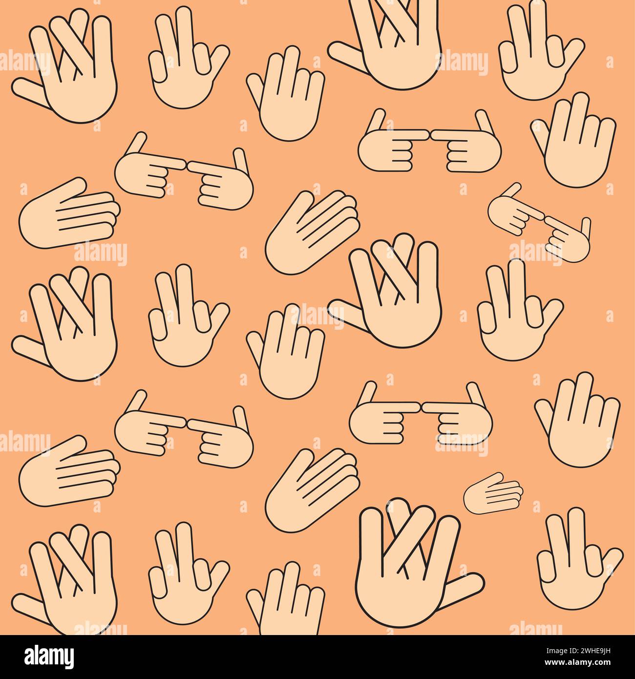 Seamless pattern background with hand gesture icons Vector Stock Vector Image & Art - Alamy