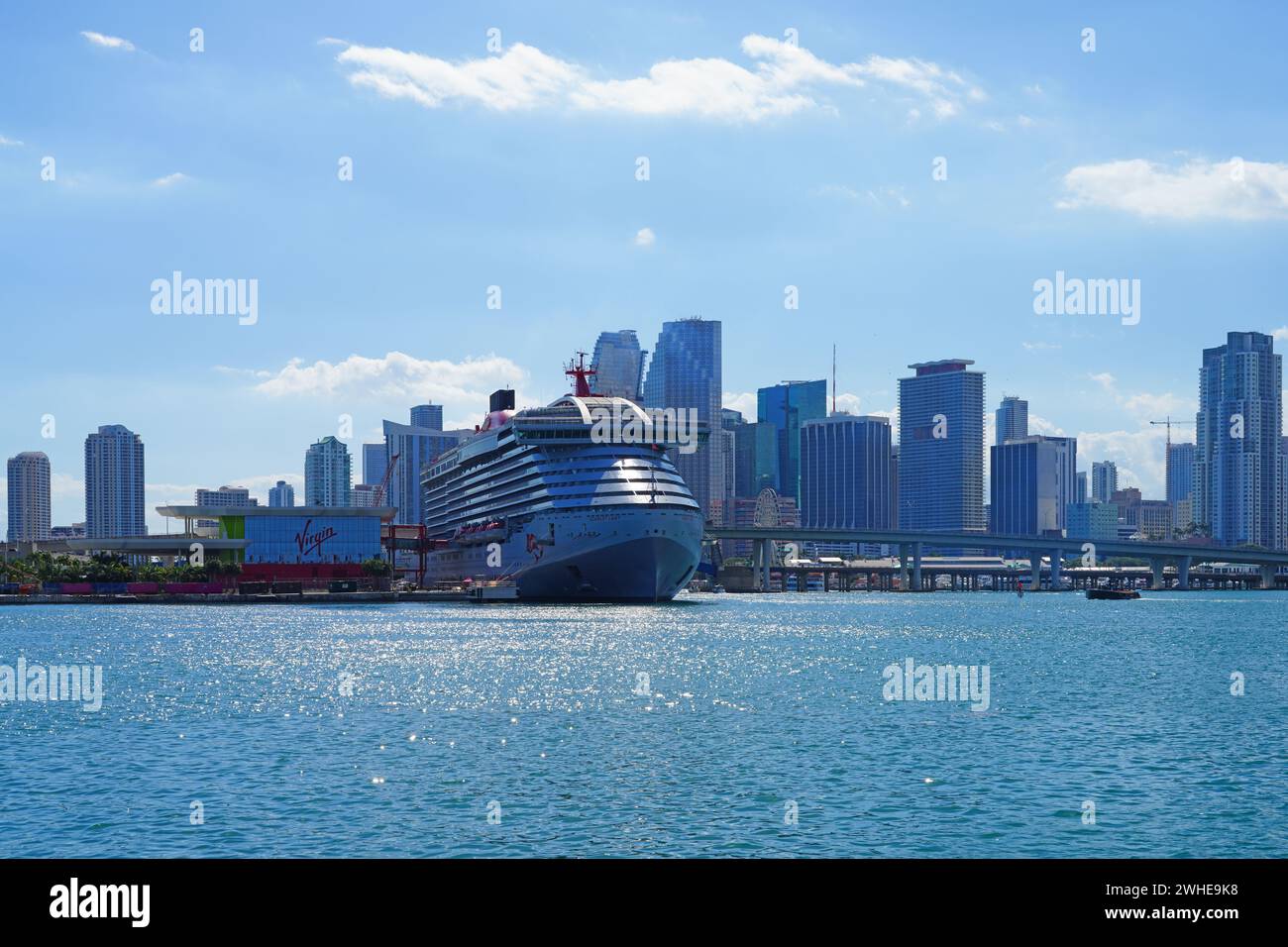 MIAMI BEACH, FL -2 FEB 2024- View of the Scarlet Lady cruise ship by ...