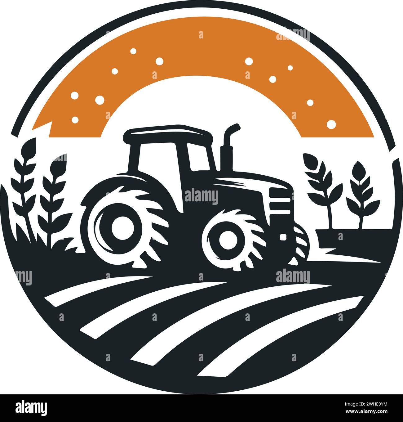 Drive forward with our Tractor Agriculture Logo Template in Vector ...