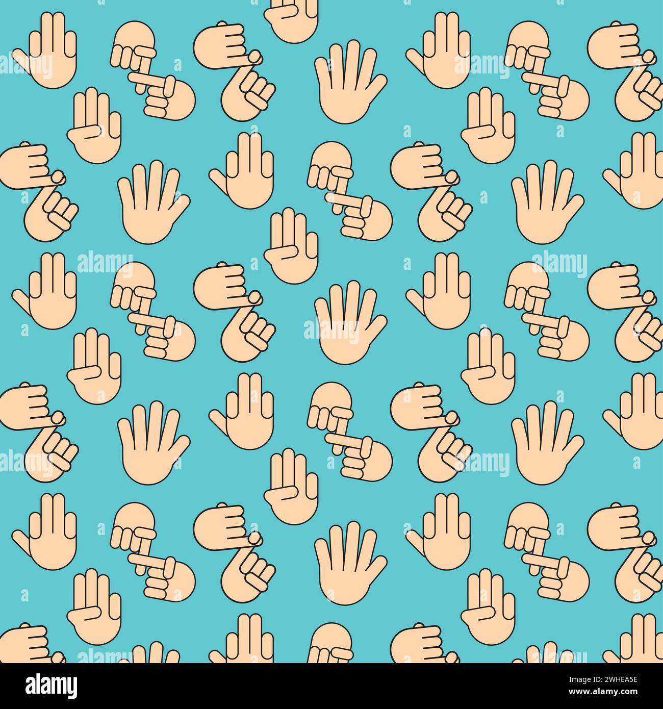 Seamless pattern background with hand gesture icons Vector Stock Vector Image & Art - Alamy