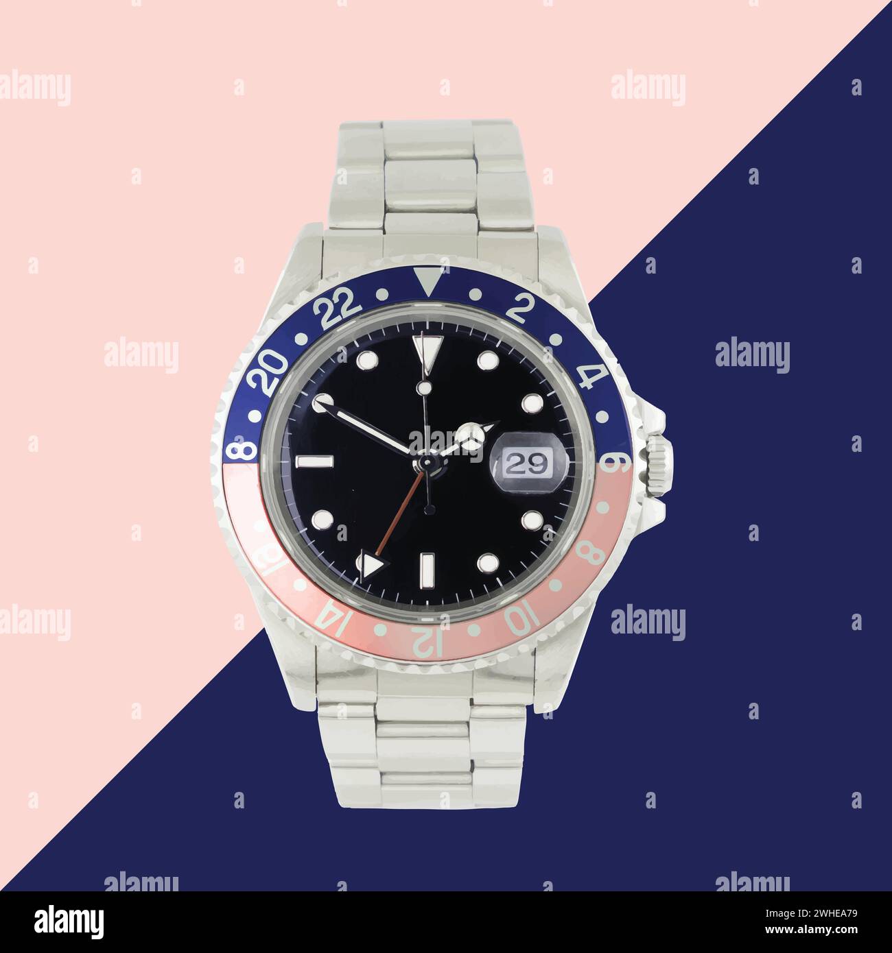 Swiss black watch Stock Vector Images - Alamy