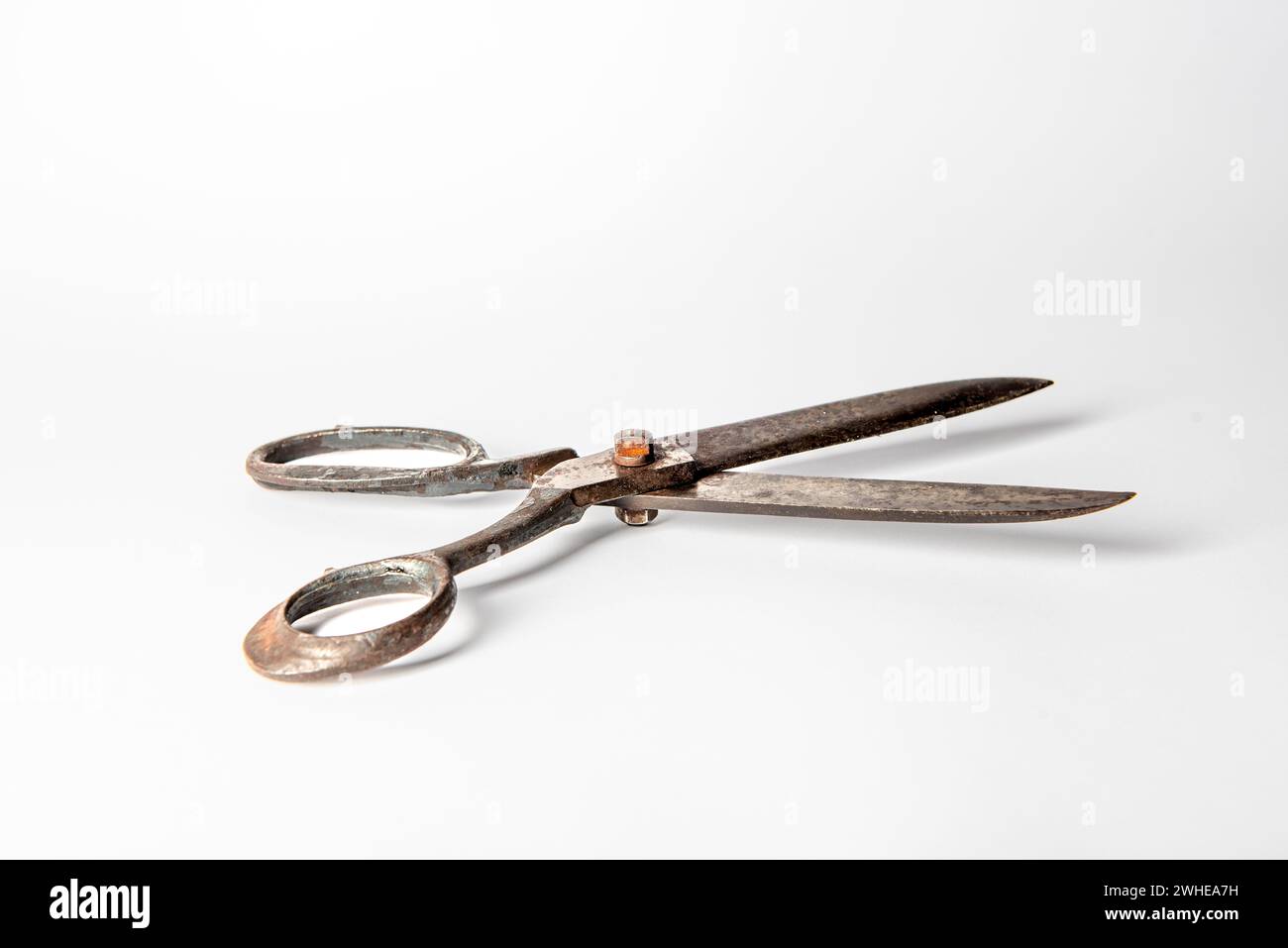 Vintage rusty steel scissors Stock Photo - Alamy
