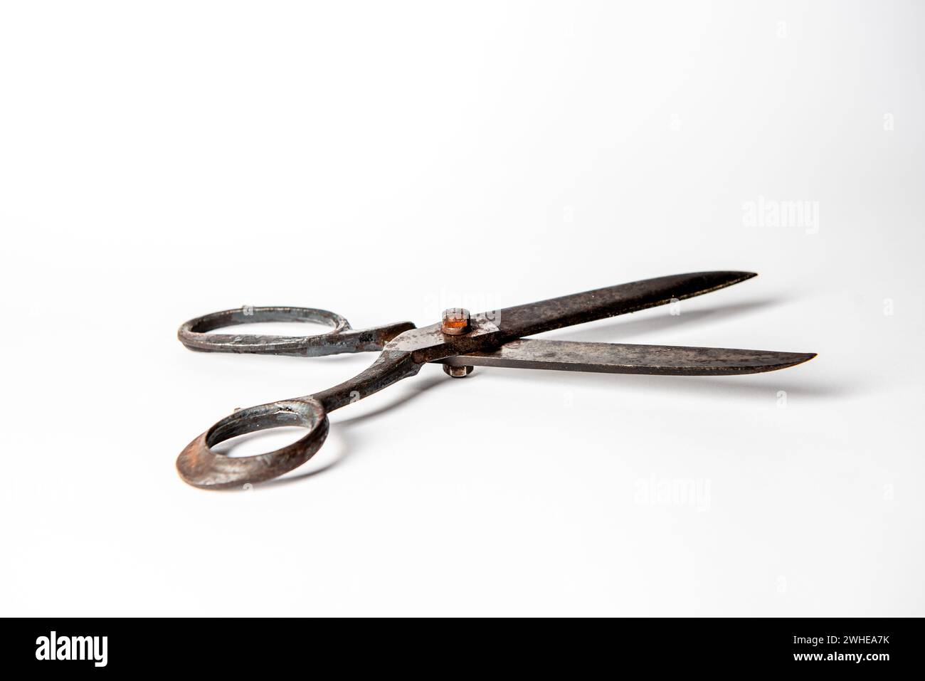 Vintage rusty steel scissors Stock Photo - Alamy