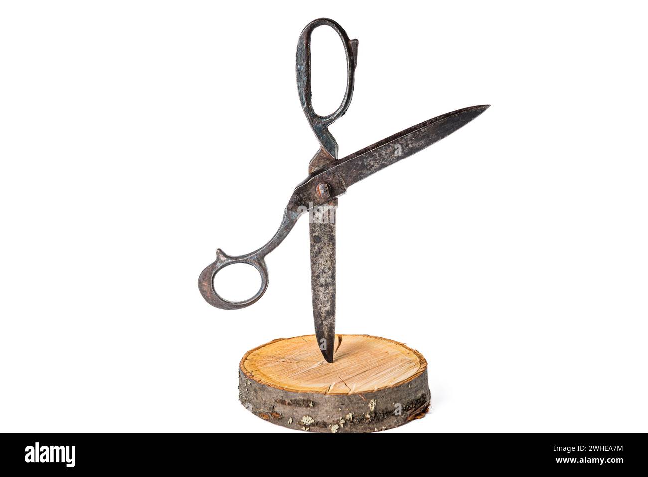 Vintage rusty steel scissors Stock Photo - Alamy
