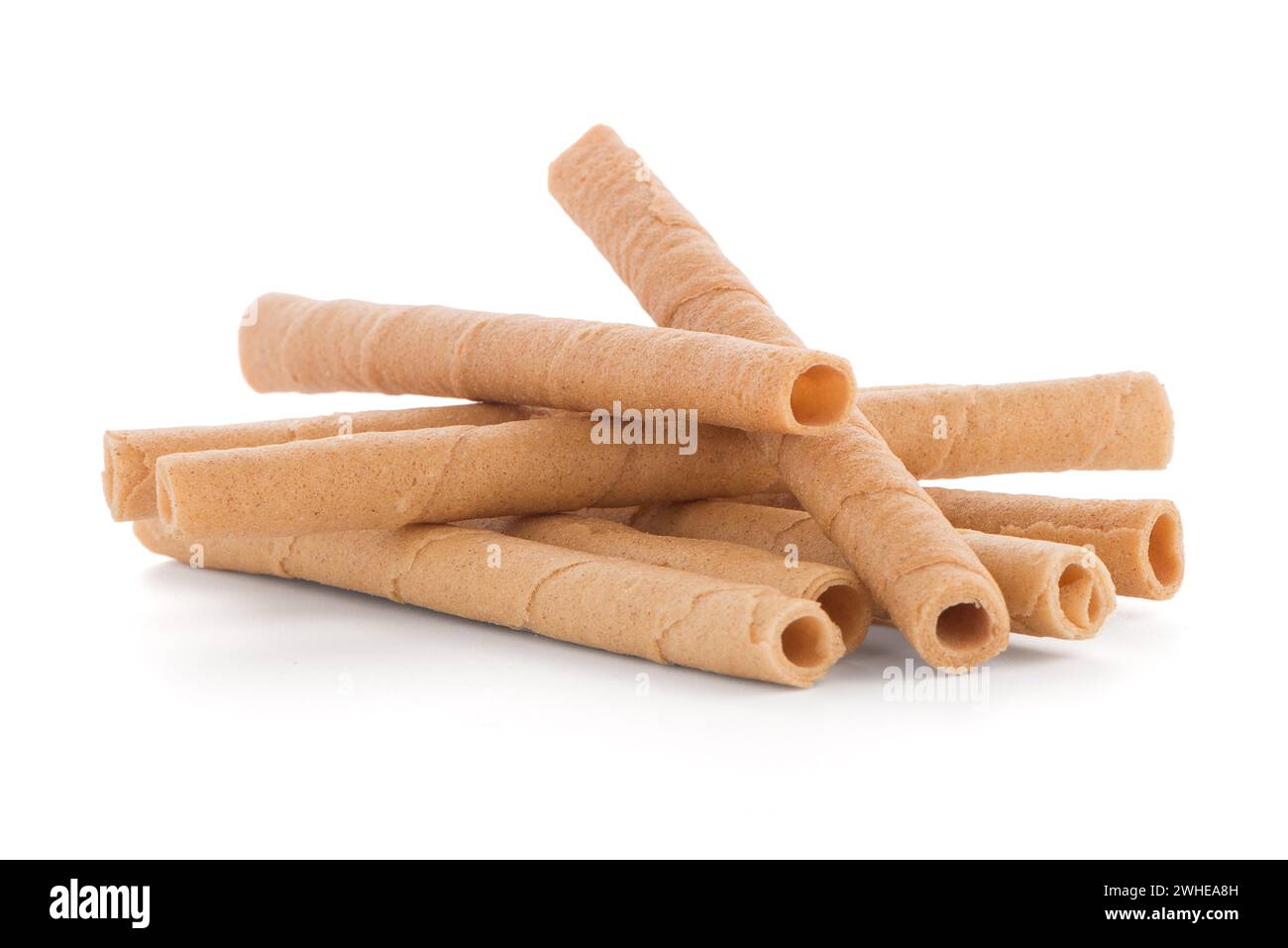 Heap tasty wafer rolls hi-res stock photography and images - Alamy