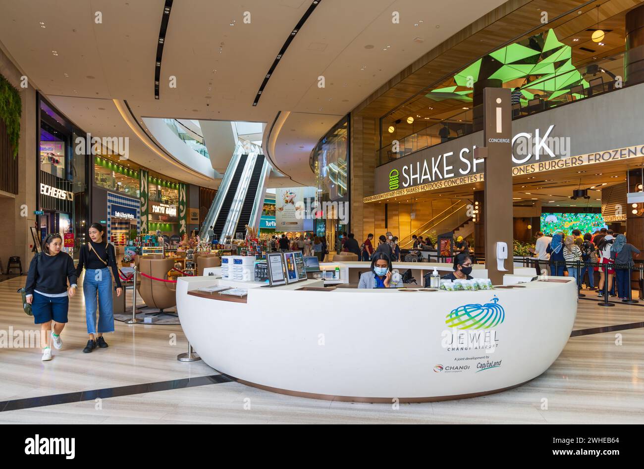Shake Shack food court at Changi Airport, Singapore Stock Photo - Alamy