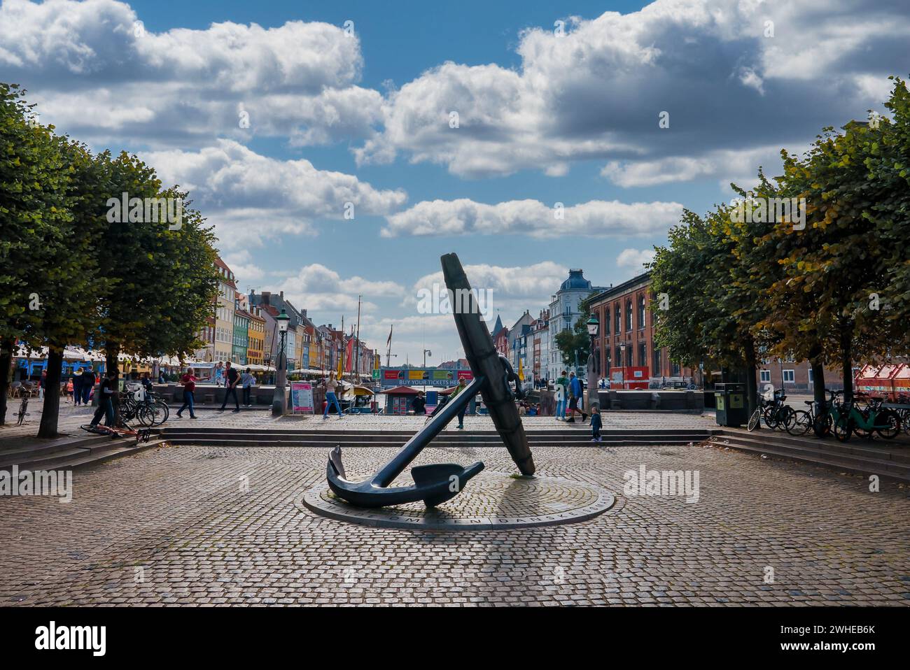 Expansive Urban Square Featuring an Anchor Sculpture, in Copenhagen ...