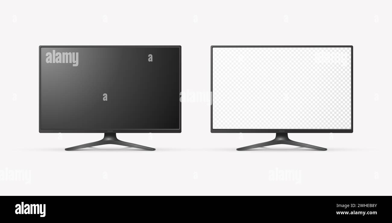 Vector 3d Realistic Modern TV Screen. Minimalistic Stylish Lcd Panel ...