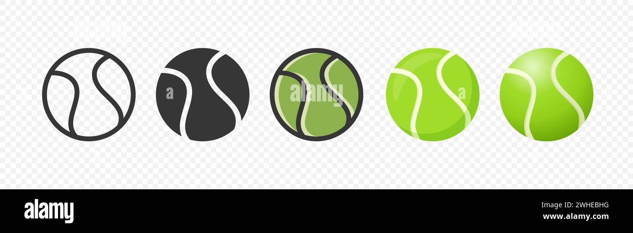 Flat Vector Tennis Ball Icon Set. Tennis Ball Design Template, Clipart ...