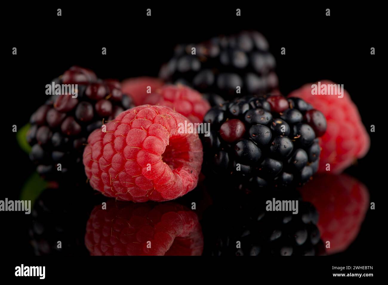 Blackberry and raspberry Stock Photo - Alamy