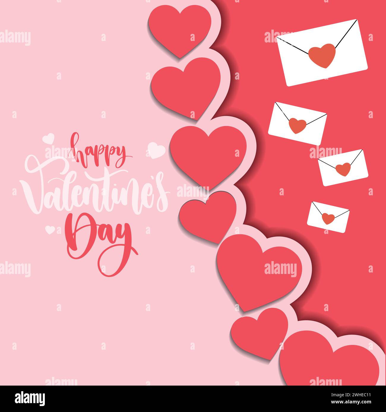 Colored valentine day poster with heart shapes and letters Vector Stock ...