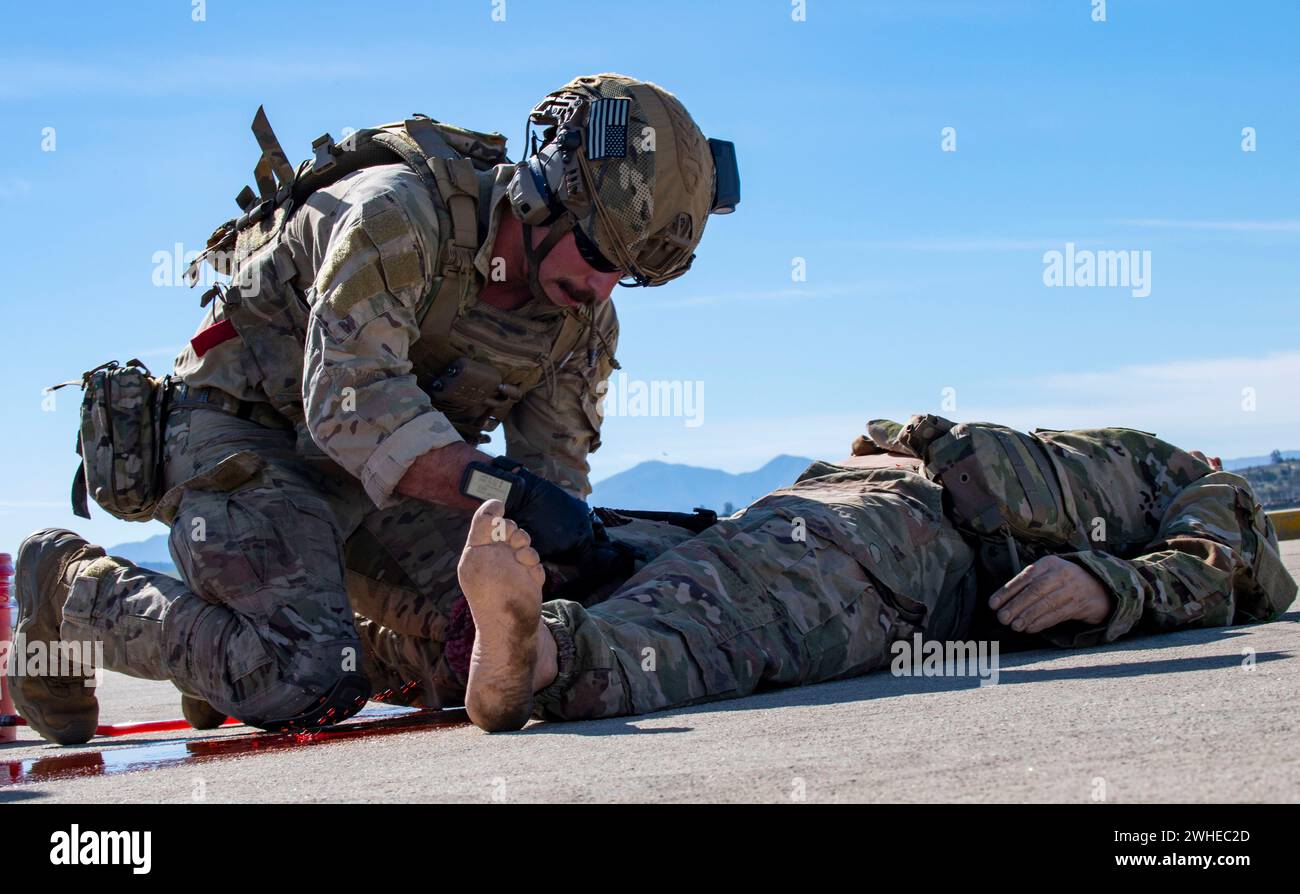 U.S. Air Force Senior Airman Noah Blakely, an explosive ordnance ...