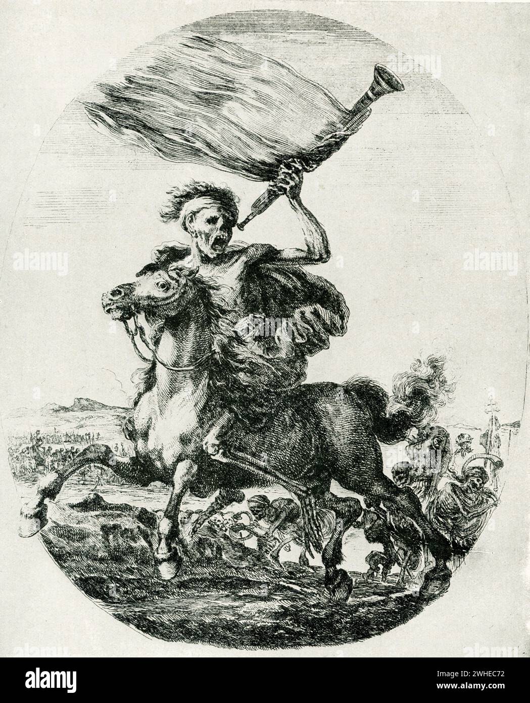 Shown here is the engraving by Della Bella titled "Death as a Herald ...