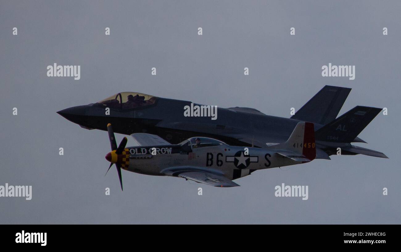 187th Fighter Wing, F-35 Lightning II conducts a heritage flight in ...