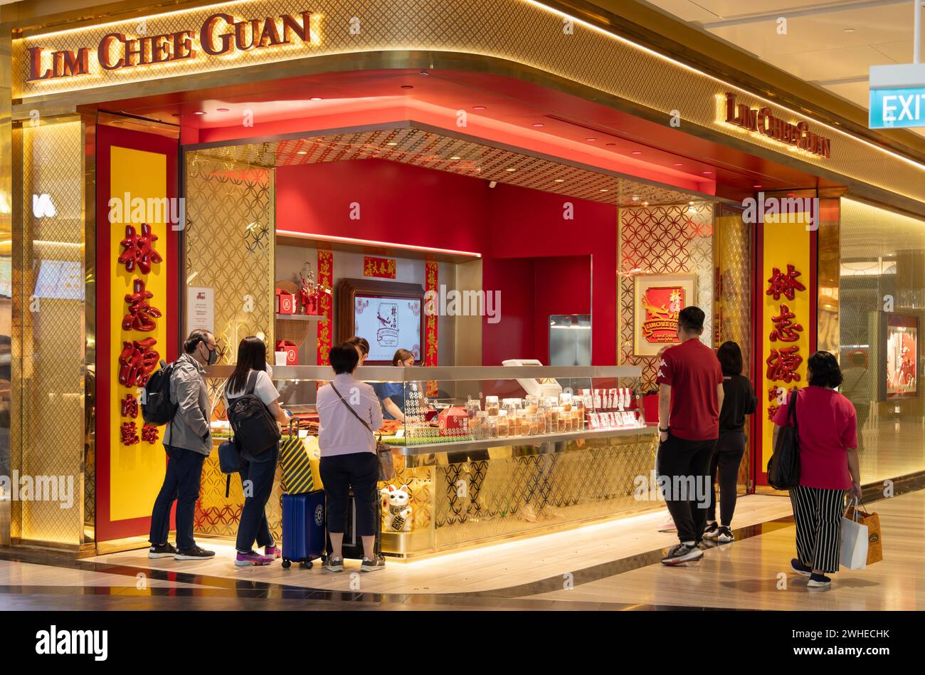 Lim Chee Guan bak kwa counter at Changi Airport, Singapore Stock Photo ...