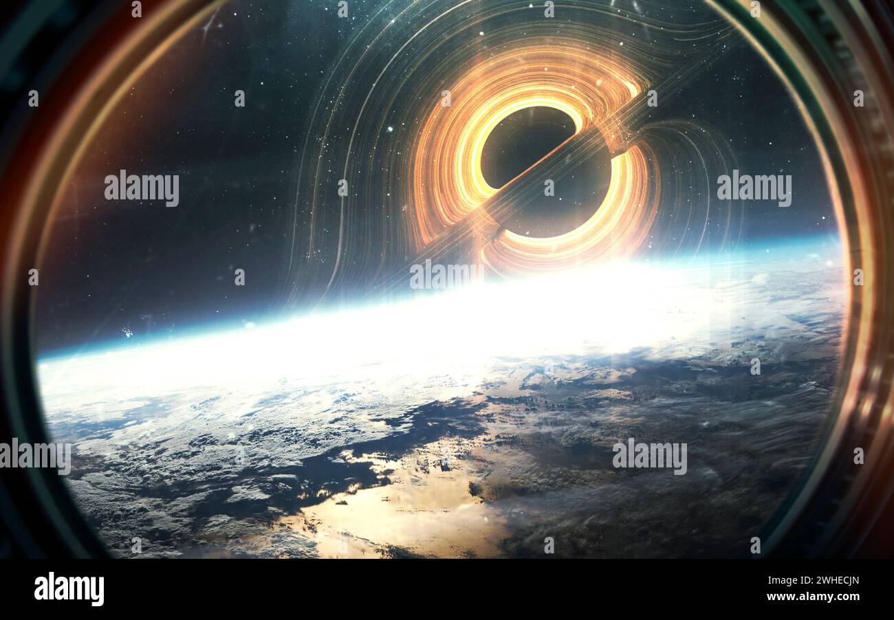 Giant black hole threatens planet earth. 5K realistic science fiction ...