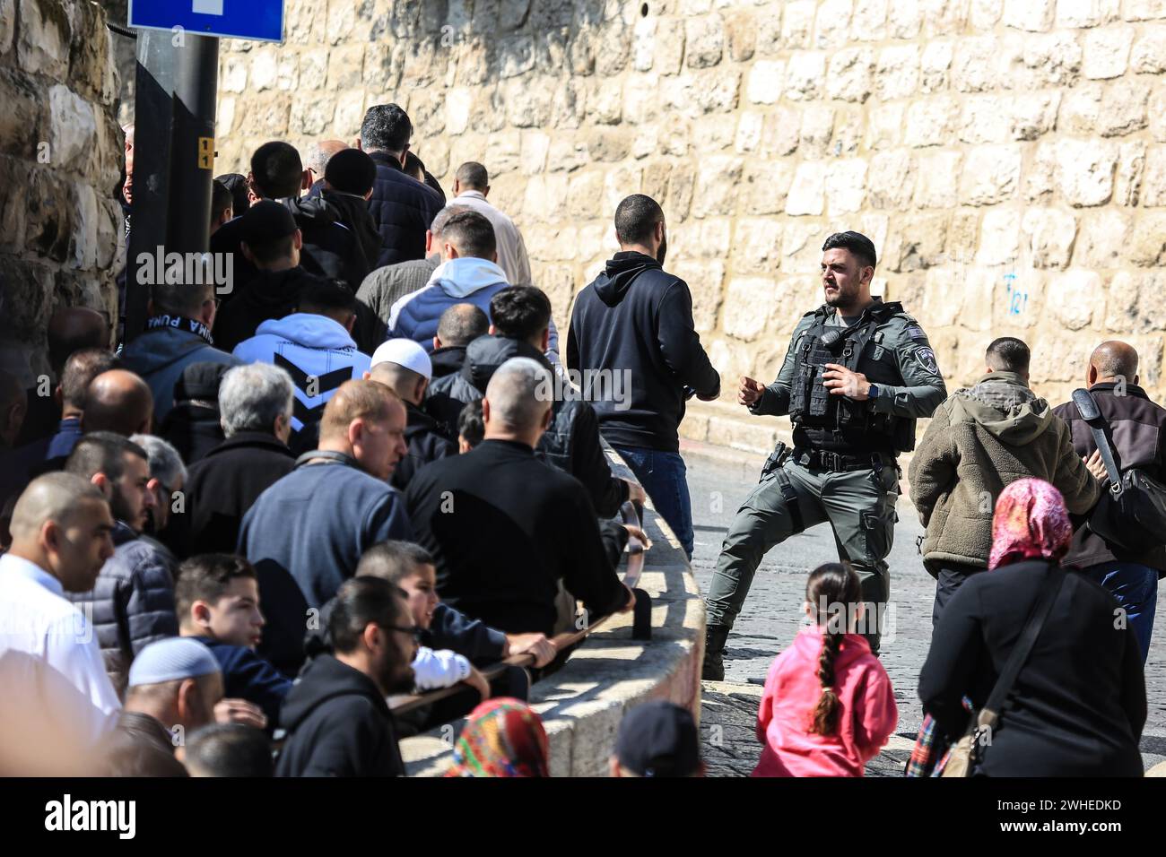Jerusalem, Israel. 09th Feb, 2024. Members of the Israeli security ...