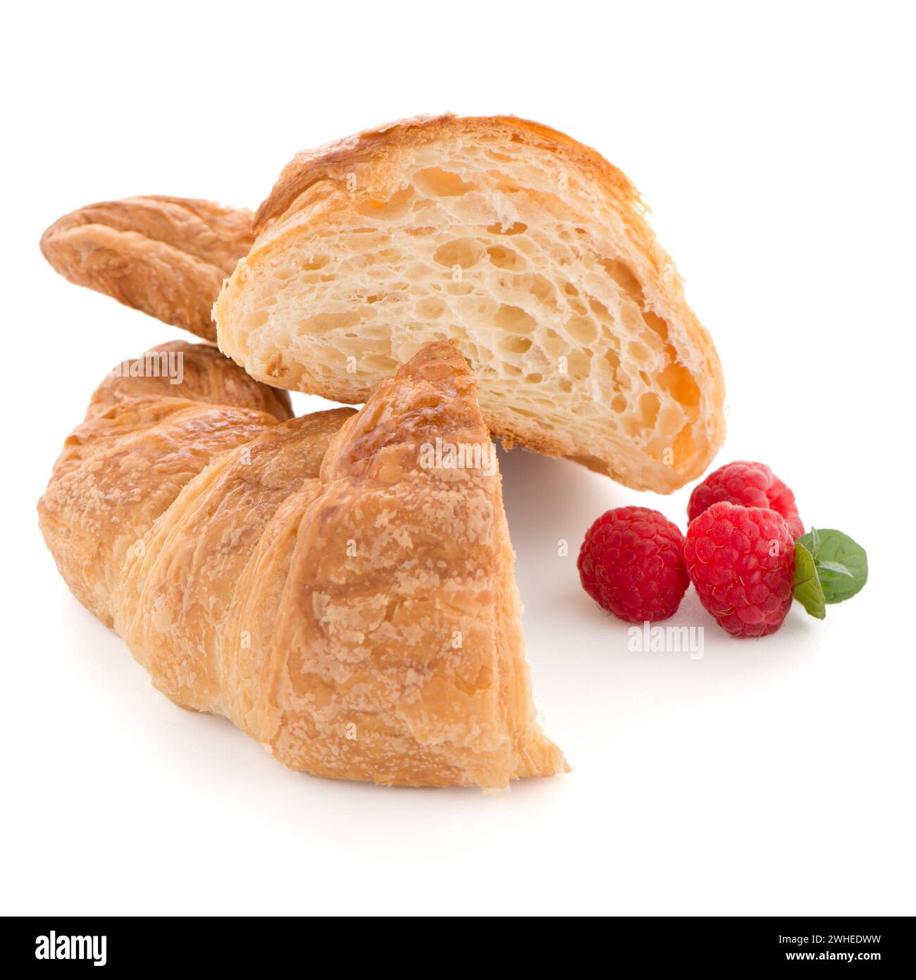 Croissant and raspberries Stock Photo - Alamy