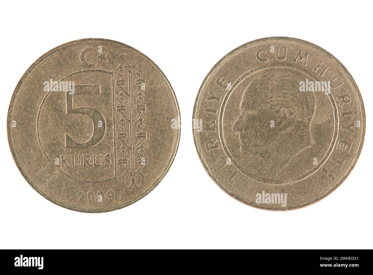 5 turkish kurus coin Stock Photo - Alamy
