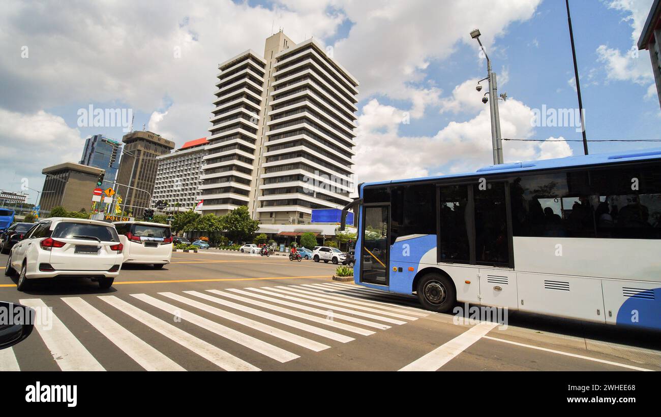 Traffic on the streets of Jakarta, the capital of Indonesia Stock Photo ...
