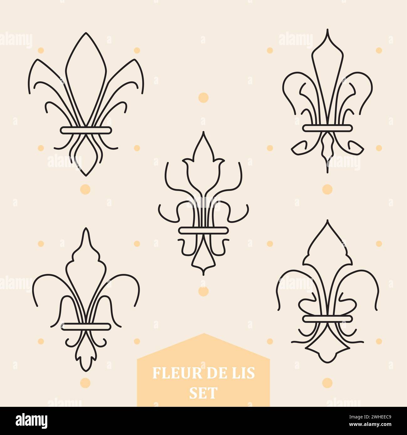 Set of abstract lys flower symbols icons Vector Stock Vector Image ...