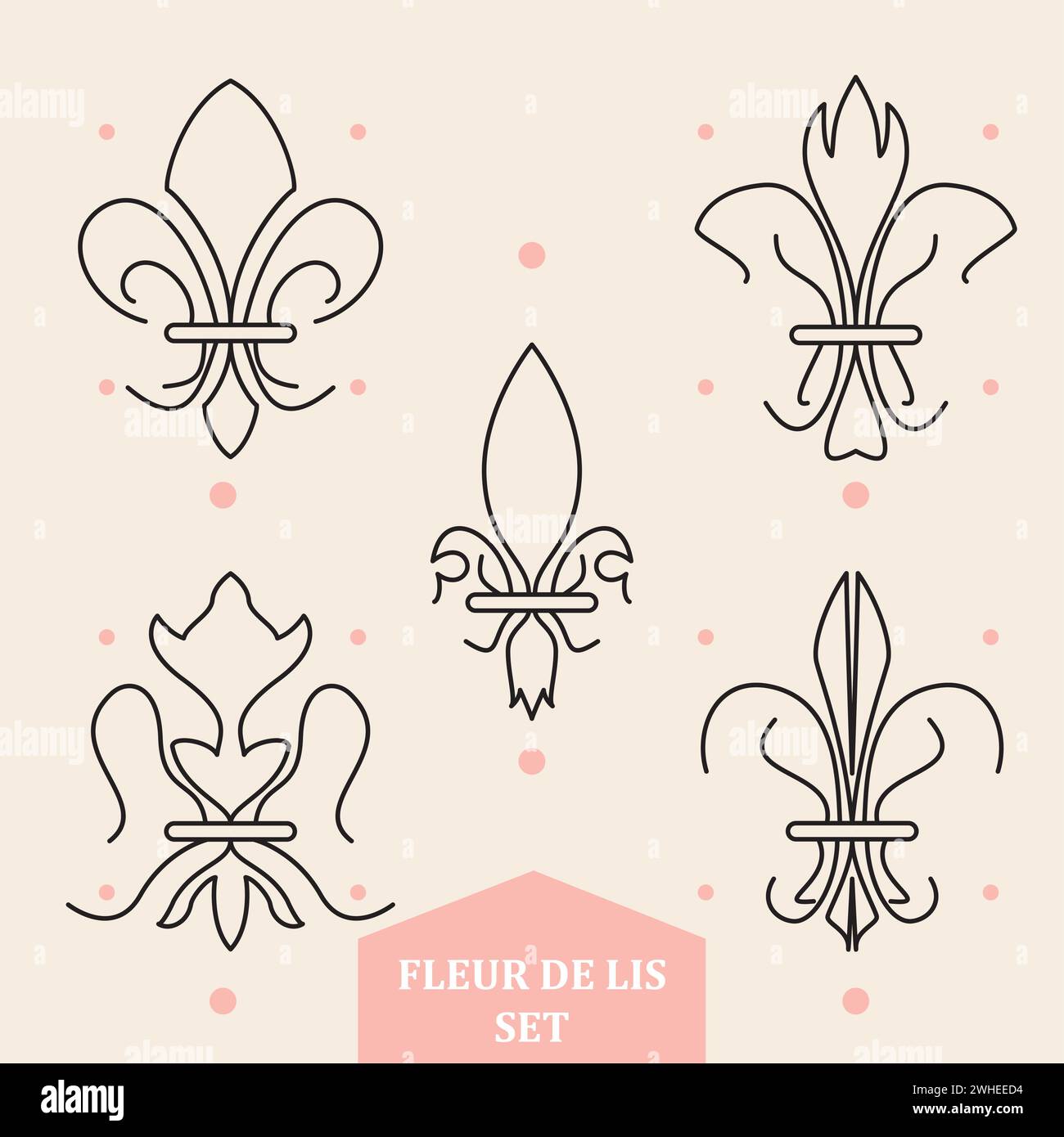 Set of abstract lys flower symbols icons Vector Stock Vector Image ...