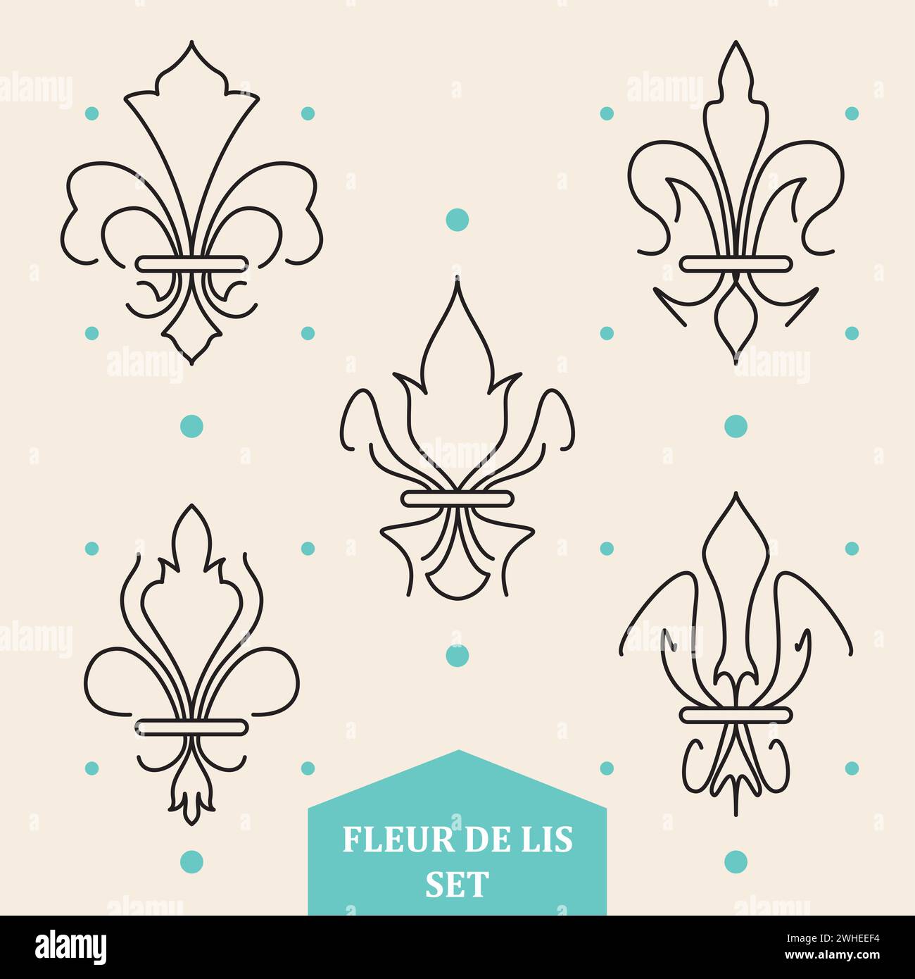 Set of abstract lys flower symbols icons Vector Stock Vector Image ...