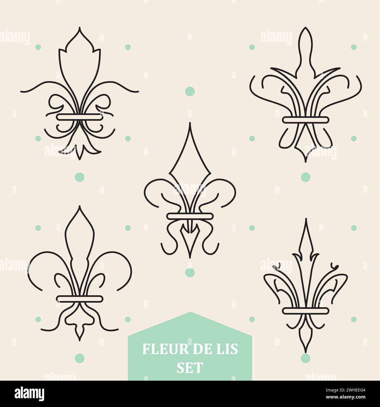 Set of abstract lys flower symbols icons Vector Stock Vector Image ...