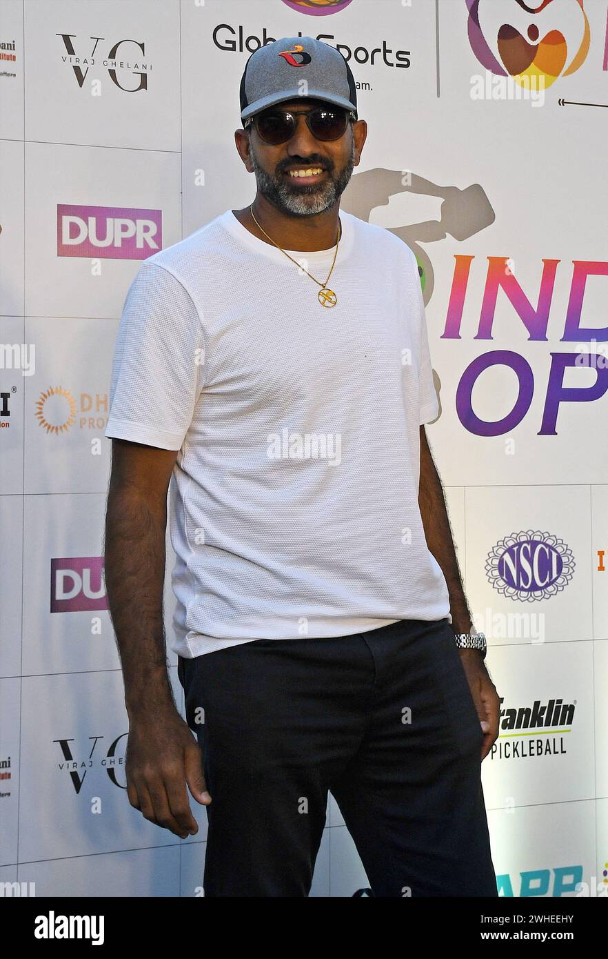 Mumbai, India. 09th Feb, 2024. Indian tennis player Rohan Boppana poses ...