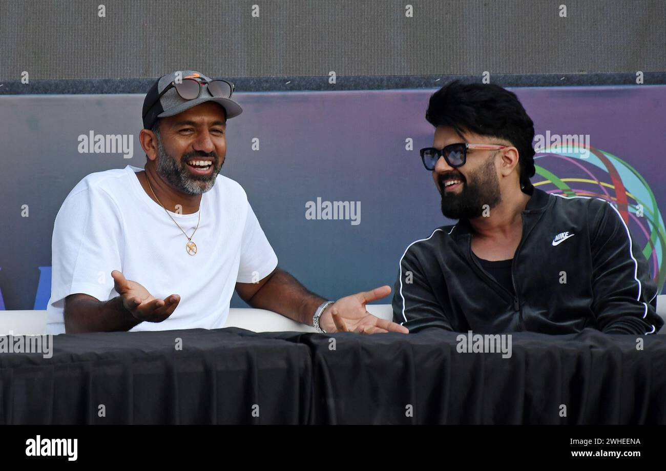 Mumbai, India. 09th Feb, 2024. L-R Indian tennis player Rohan Boppana ...