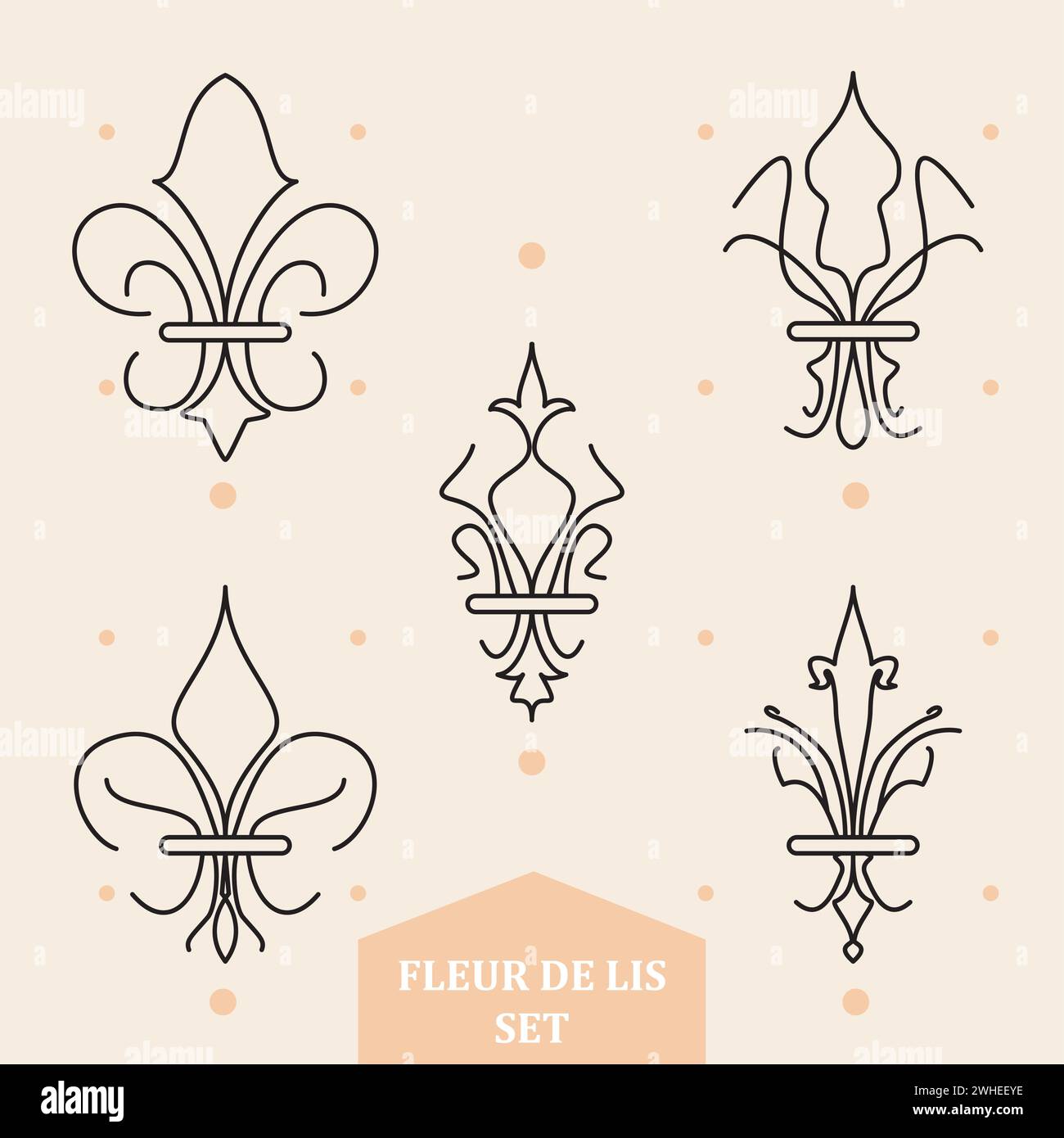 Set of abstract lys flower symbols icons Vector Stock Vector Image ...