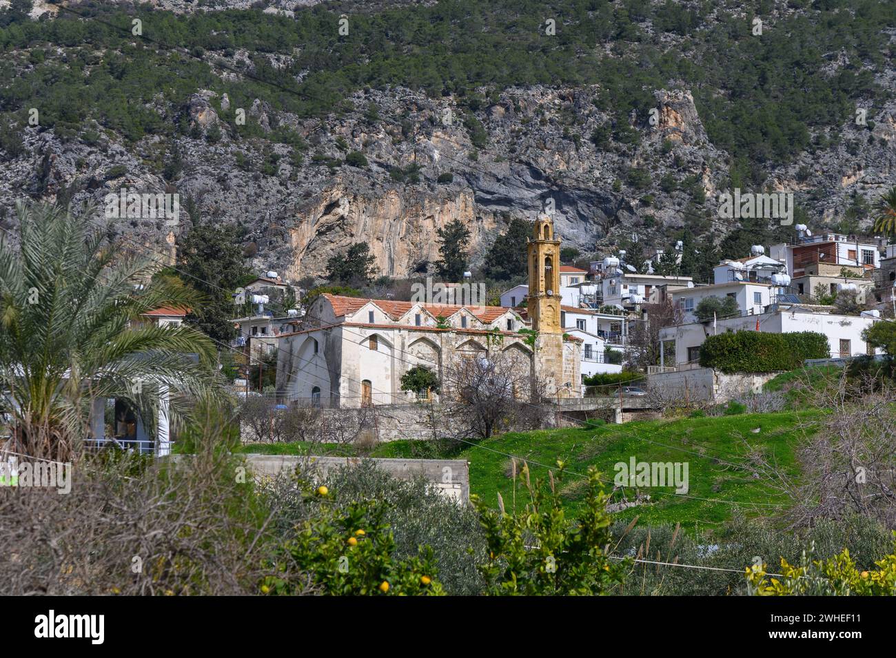 old village in the mountains of Northern Cyprus in winter 1 Stock Photo ...