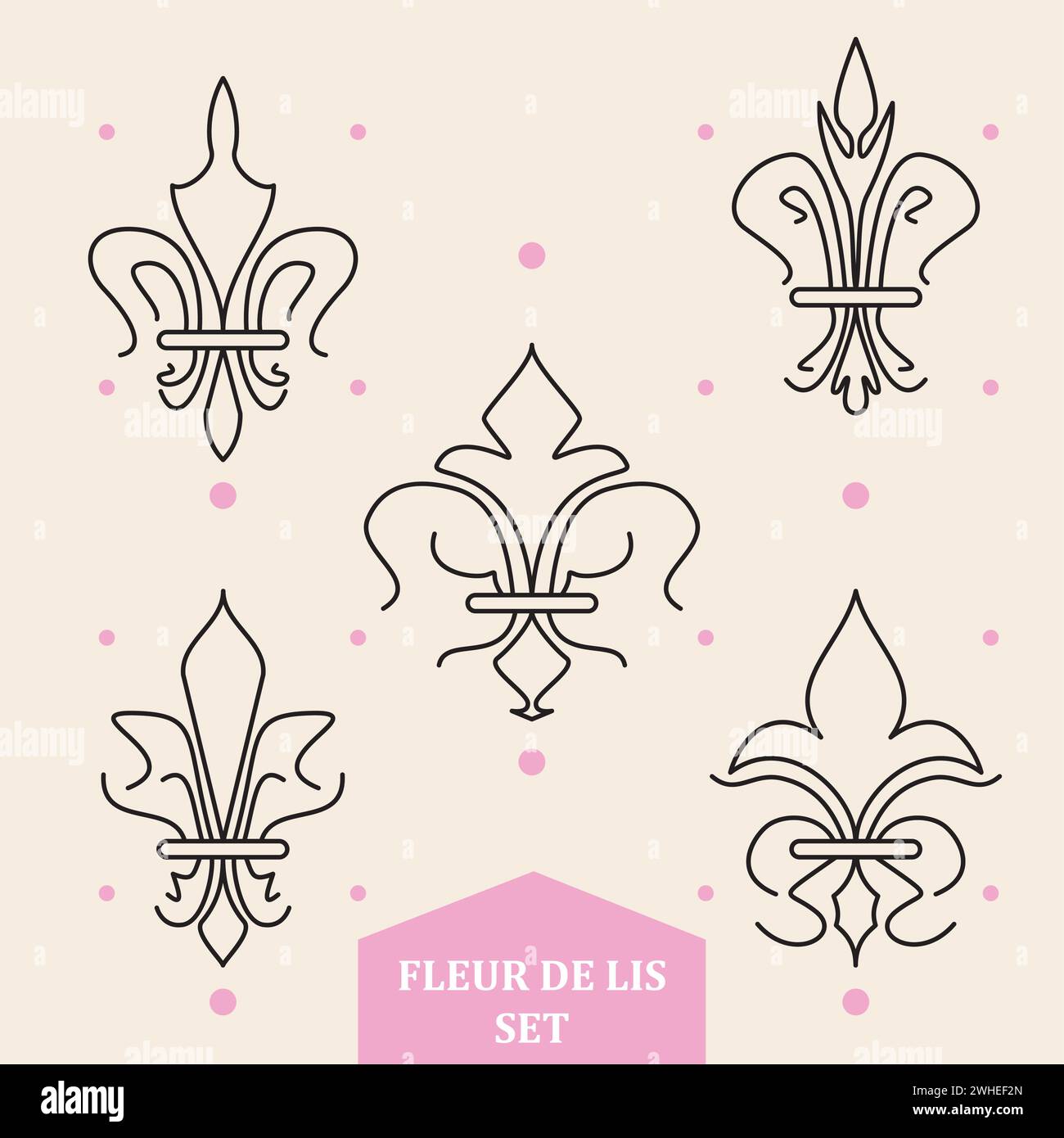 Set of abstract lys flower symbols icons Vector Stock Vector Image ...