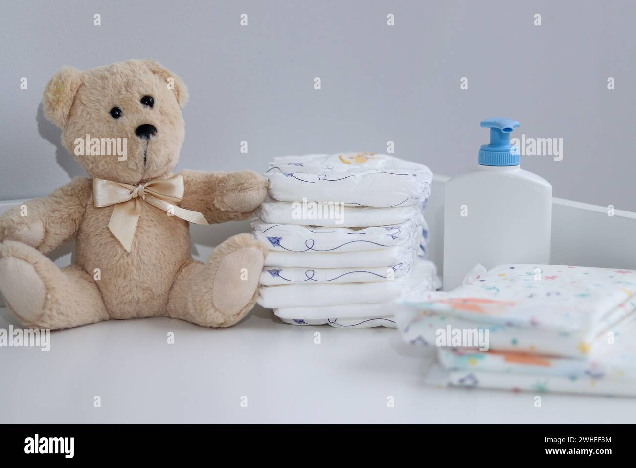 Stack diapers baby supplies hi-res stock photography and images - Alamy