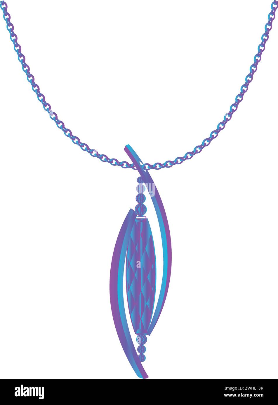 Isolated colored necklace icon with gemstone Vector Stock Vector Image ...
