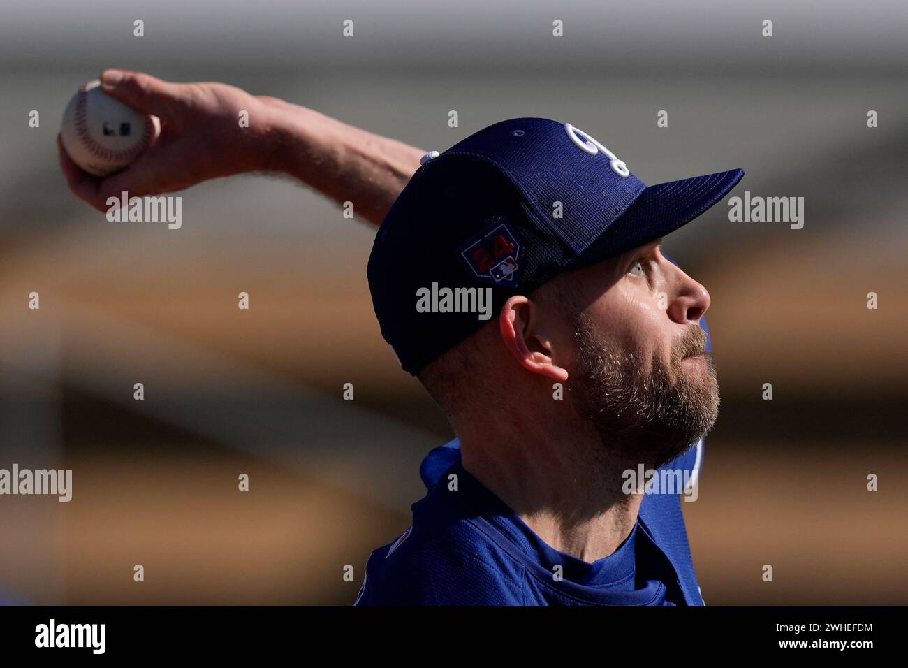 Los Angeles Dodgers pitcher James Paxton throws during the first day of ...