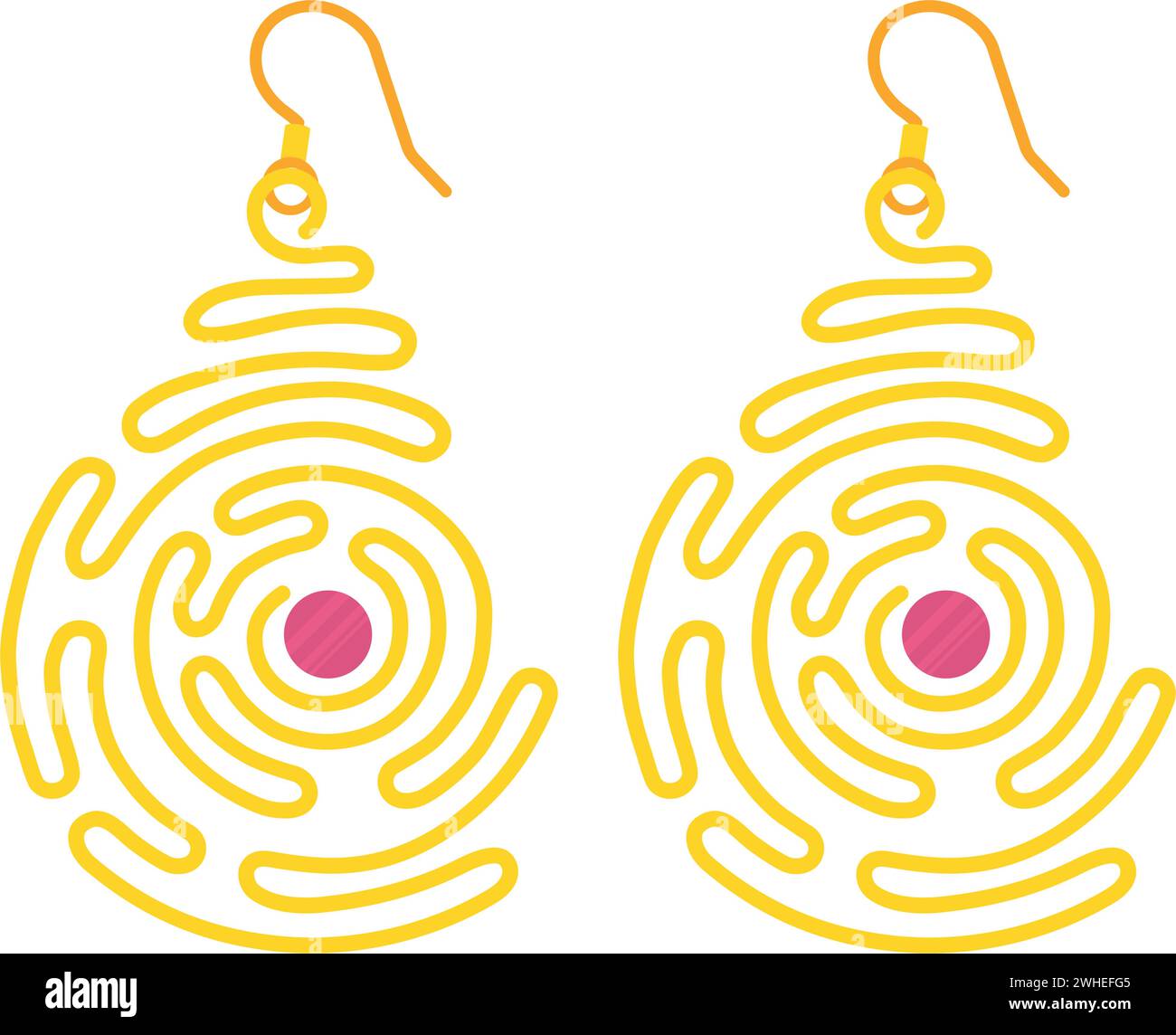 Isolated colored earring icon with gemstones Vector Stock Vector Image ...